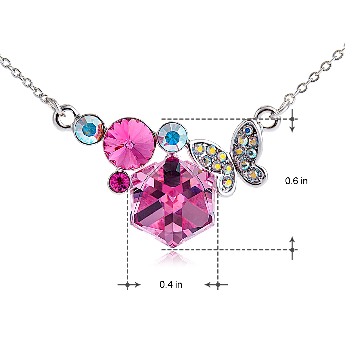 16 Inch Pink Short Chain Necklace with Easy Return