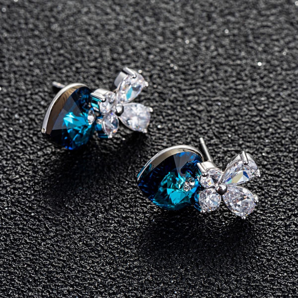 Amazing Small Blue Stud Earrings