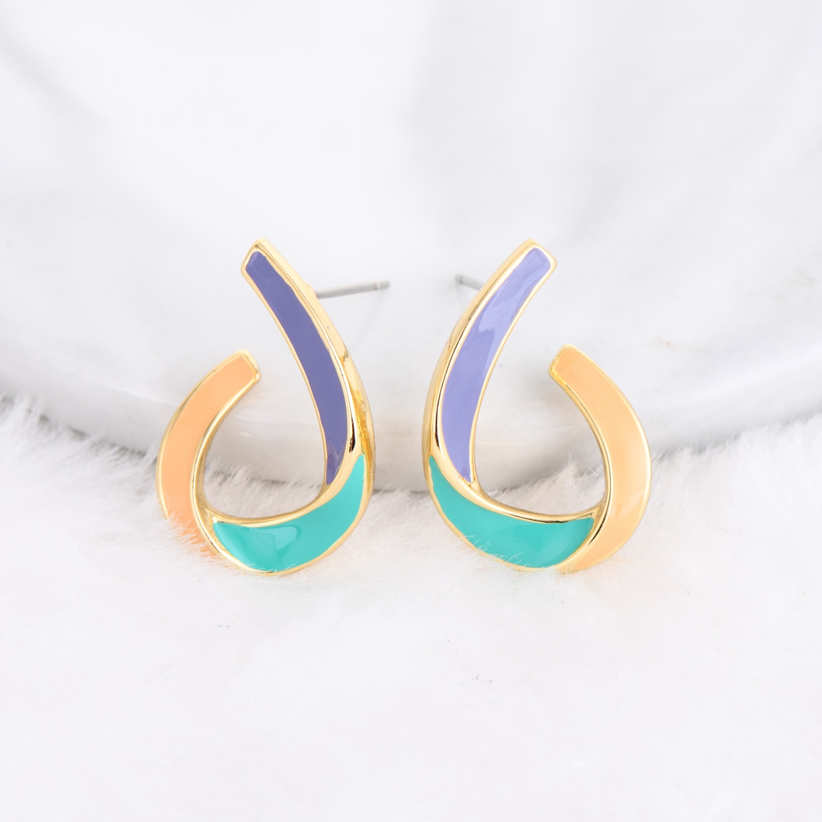 Fashion Enamel Colorful Stud Earrings