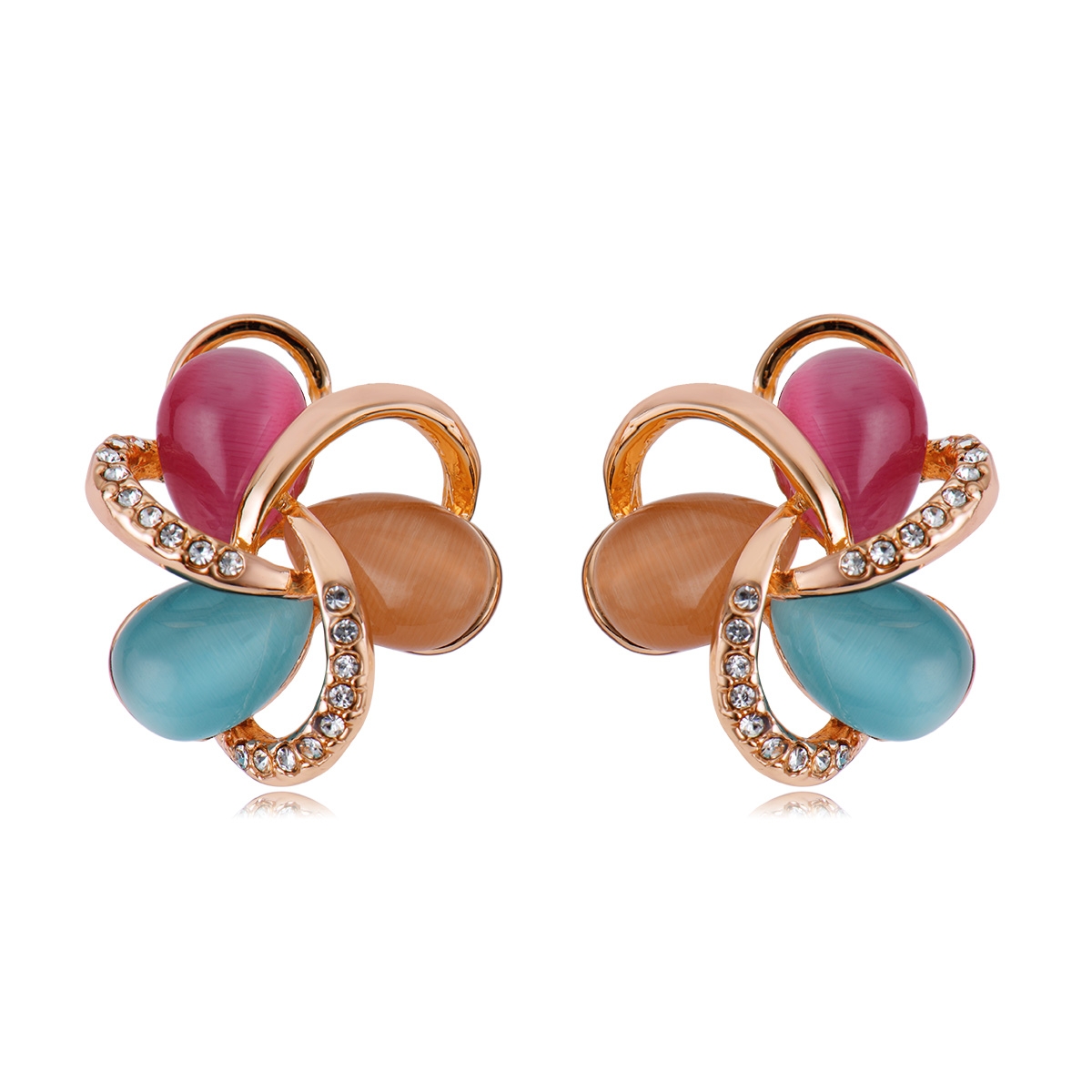 Individual Design On Small Gold Plated Stud