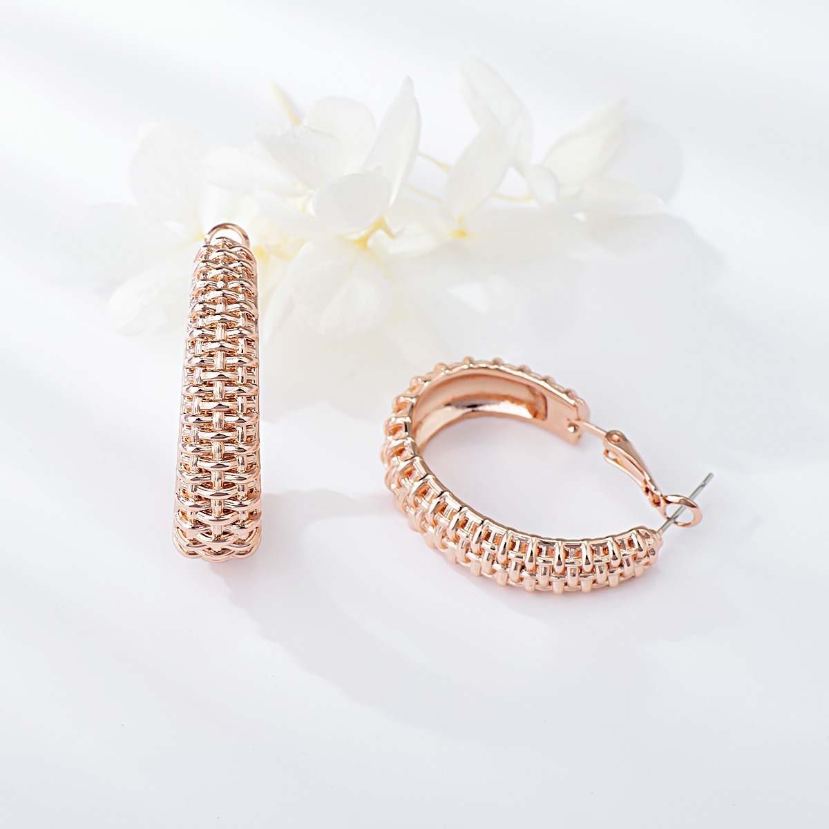 Filigree Medium Gold Plated Small Hoop Earrings