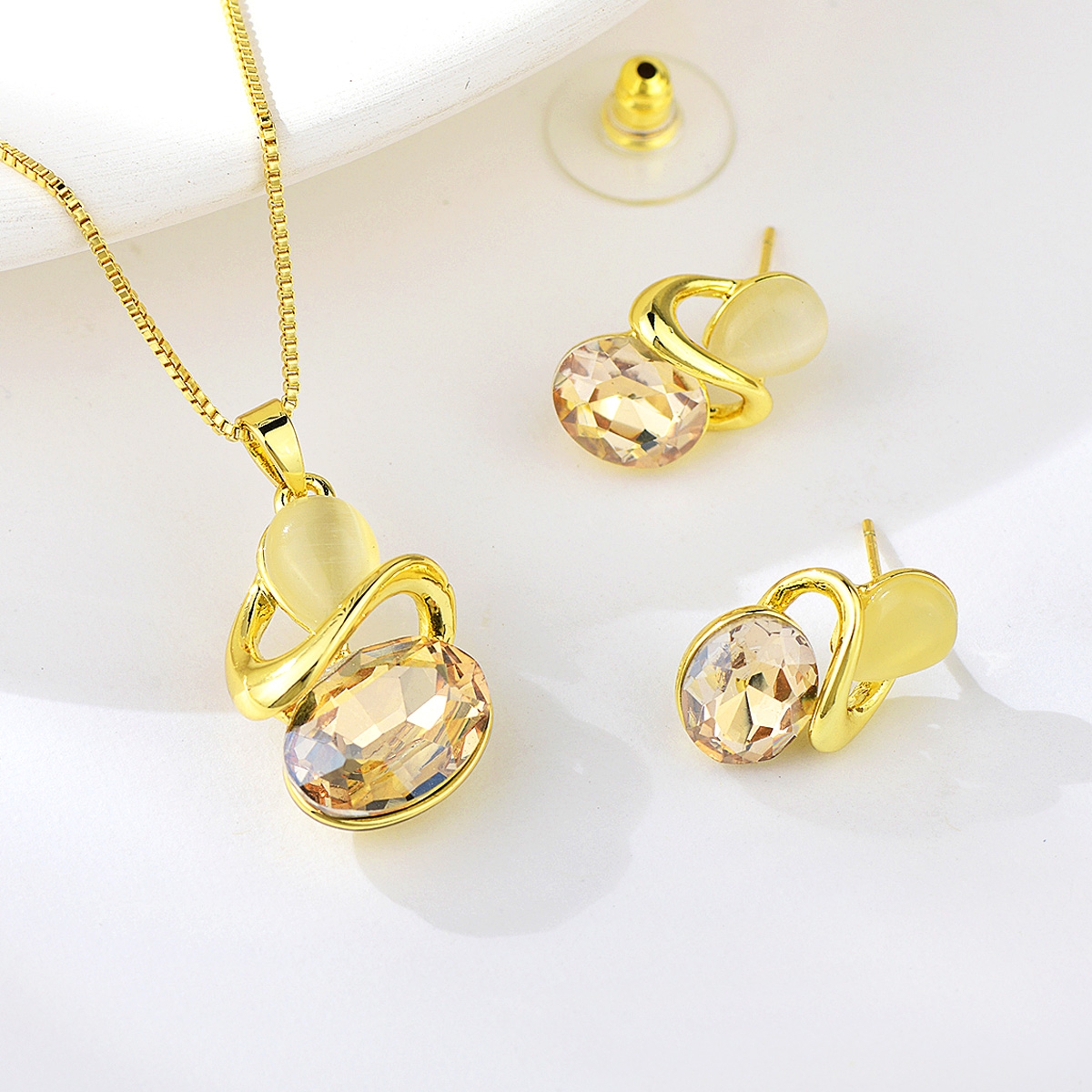 Sparkly Small Blue 3 Piece Jewelry Set