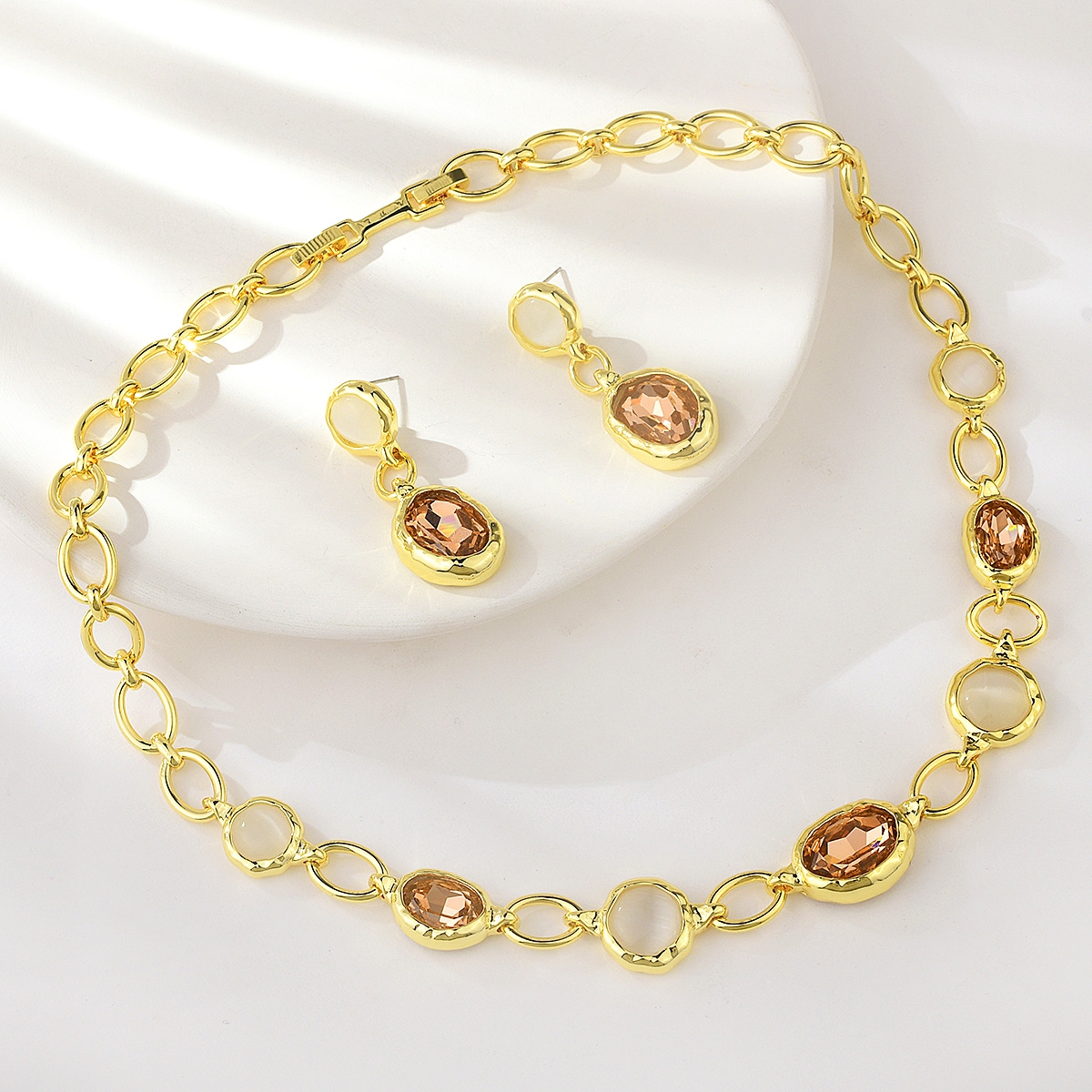 Distinctive Pink Dubai 2 Piece Jewelry Set with Low MOQ